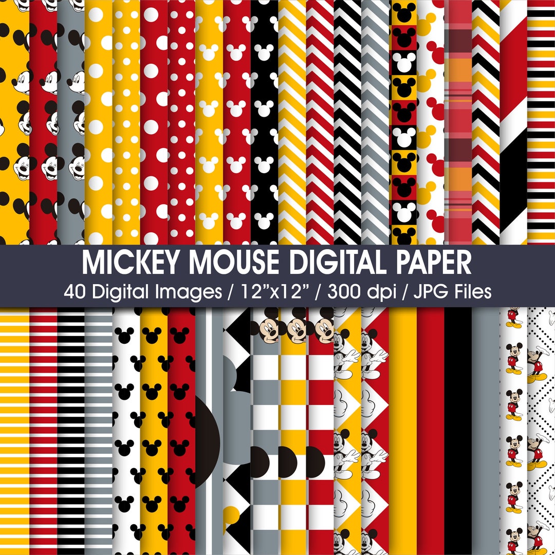 40 Mickey Magic World Digital Paper, Mickey Backgrounds, Instant ...