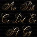 Gold Chrome Cursive Alphabet Clipart PNG Clip Art Gold - Etsy