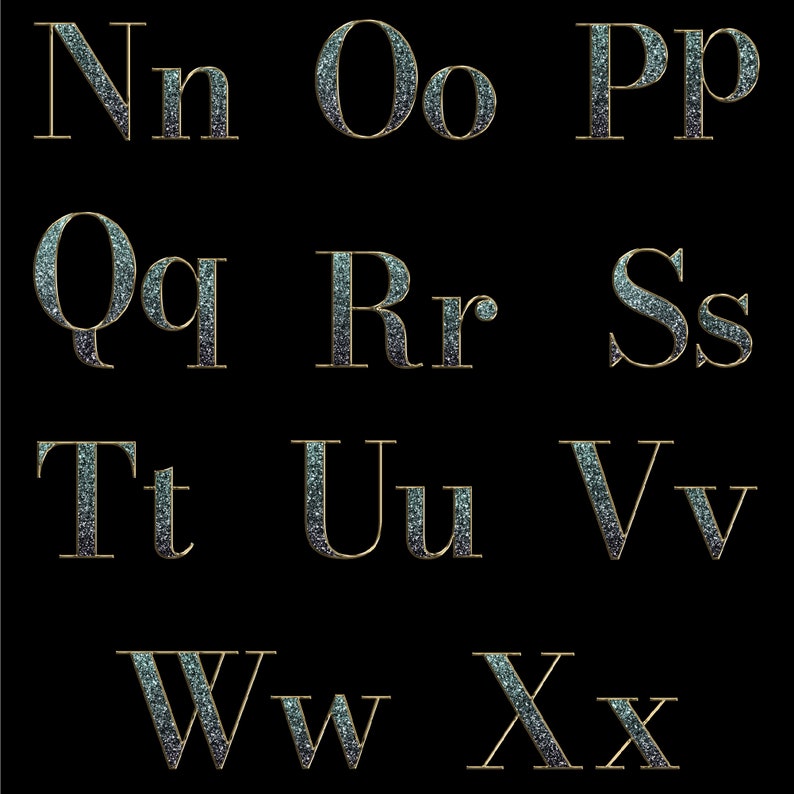 Blue Glitter Glam Alphabet, Numbers, Symbols (digital Download) - Etsy