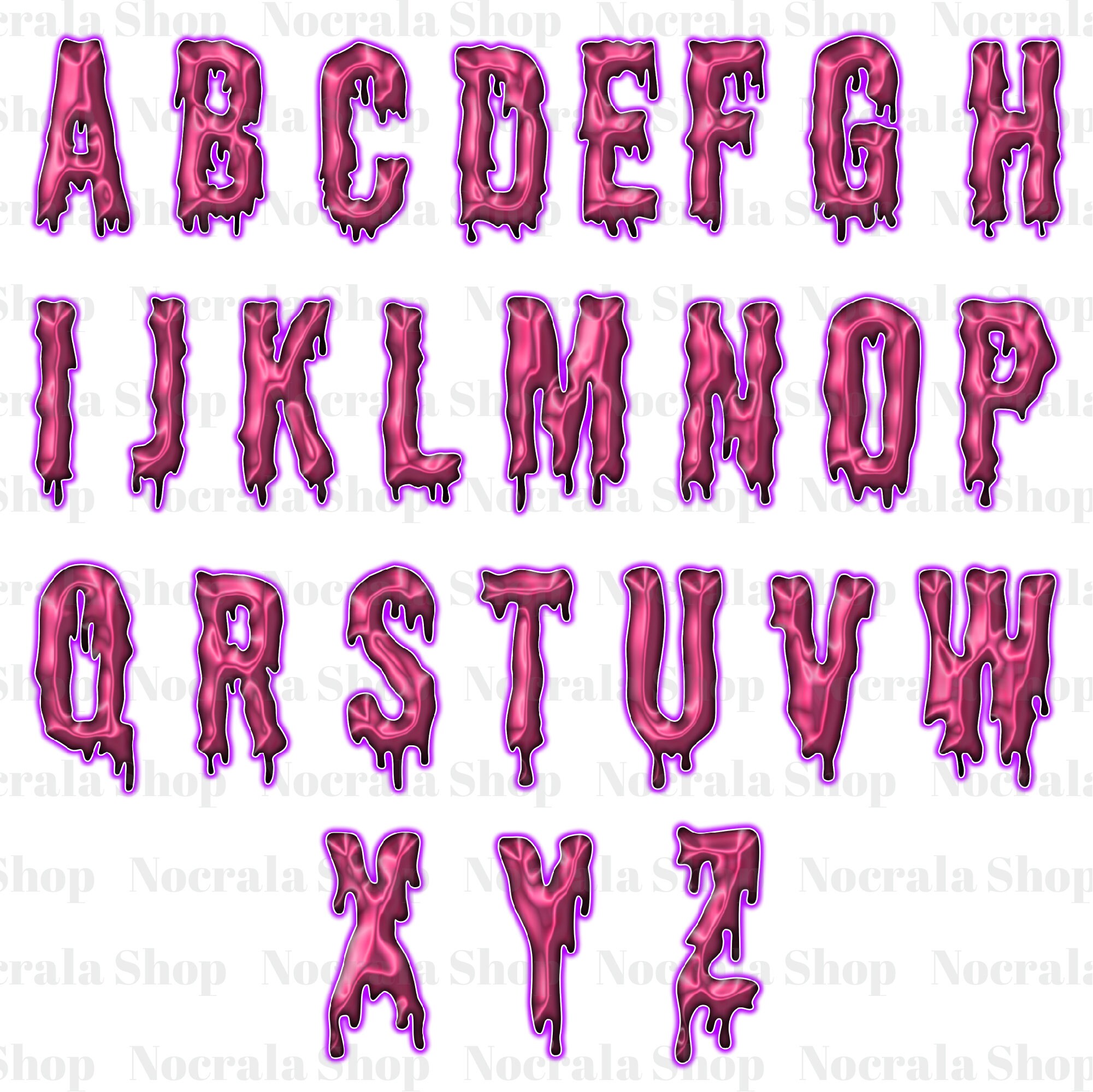 Pink Slime Alphabet Clipart, Letters PNG Clipart, Horror Letter ...