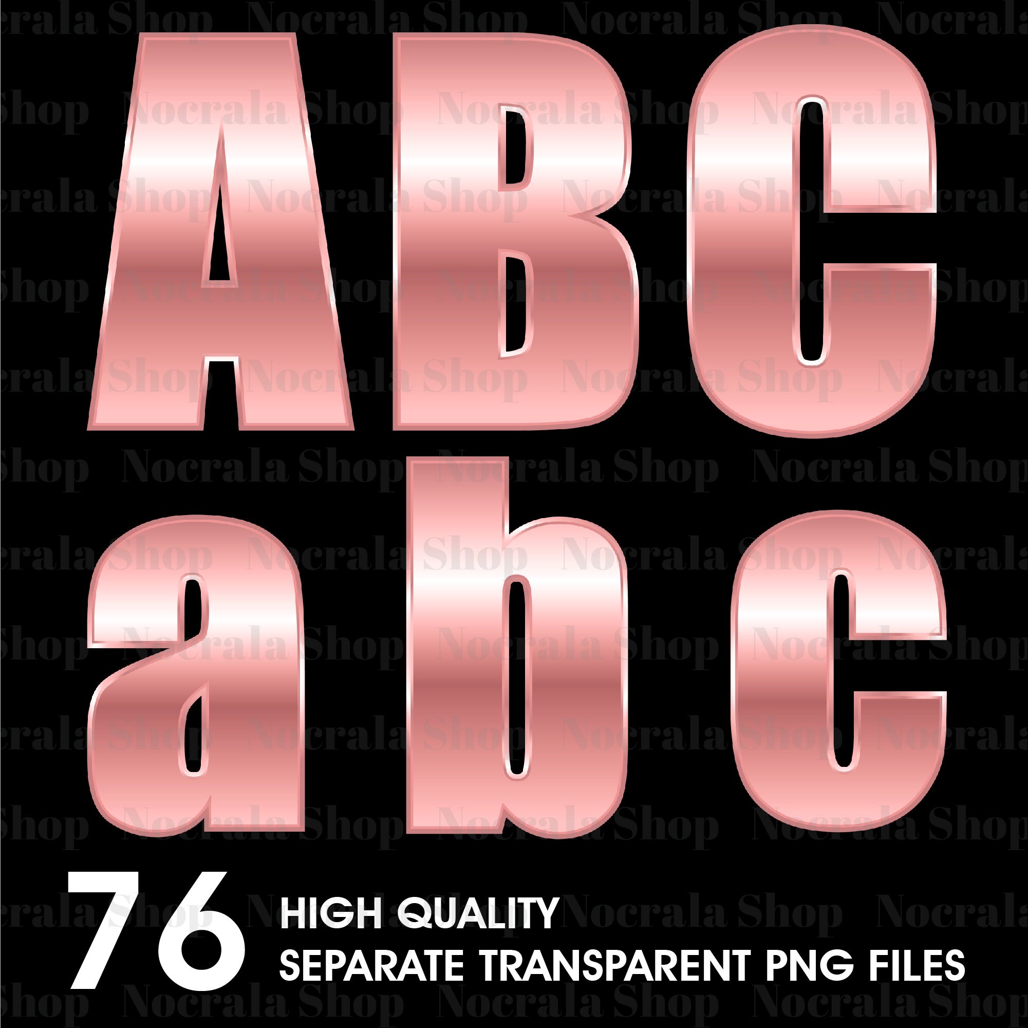 Rose Gold Metallic Alphabet Clipart, Rose Gold Foil PNG, Rose Gold ...