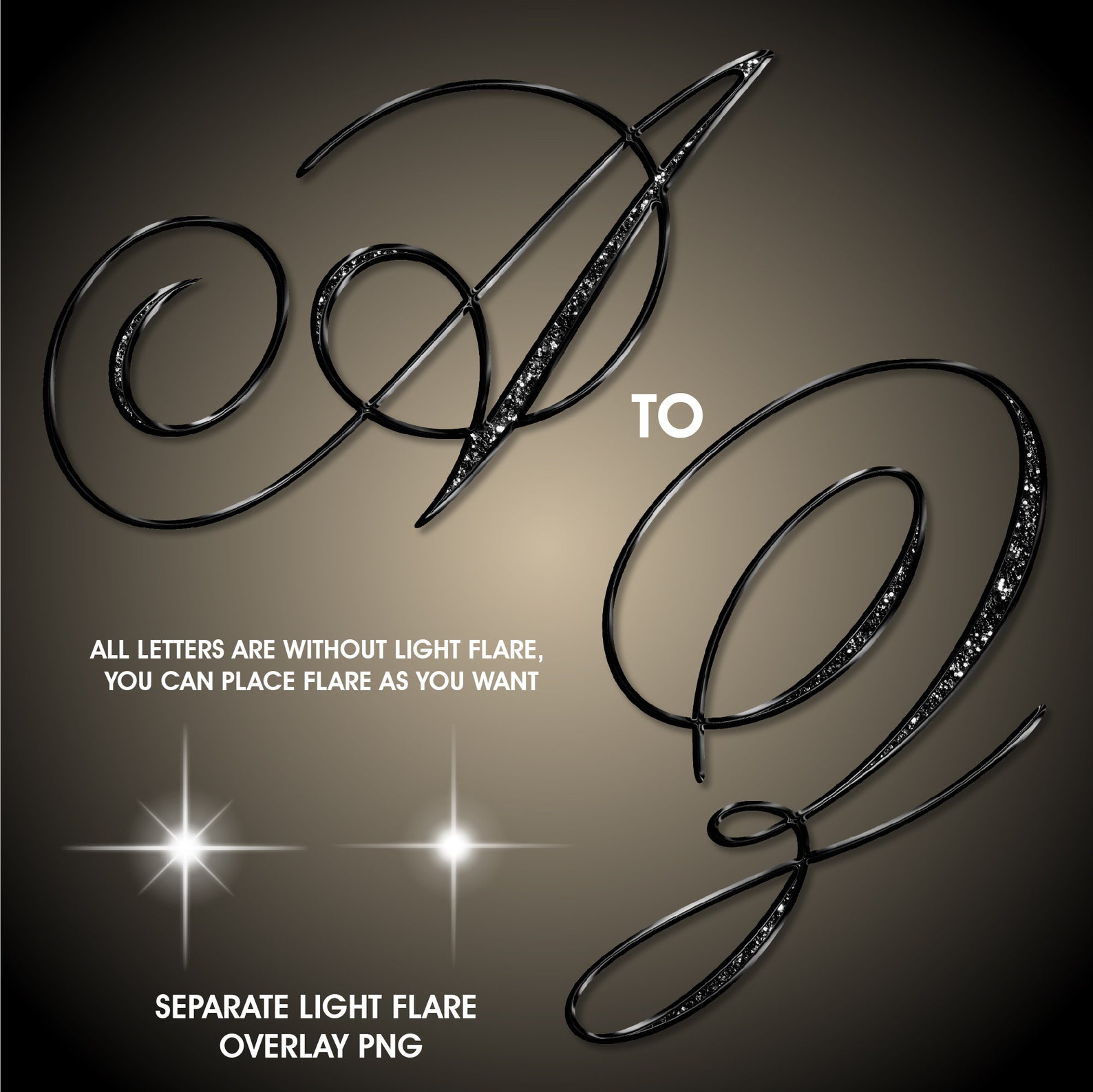 Black Glitter Cursive Alphabet Clipart, PNG Clip Art, High Shine ...