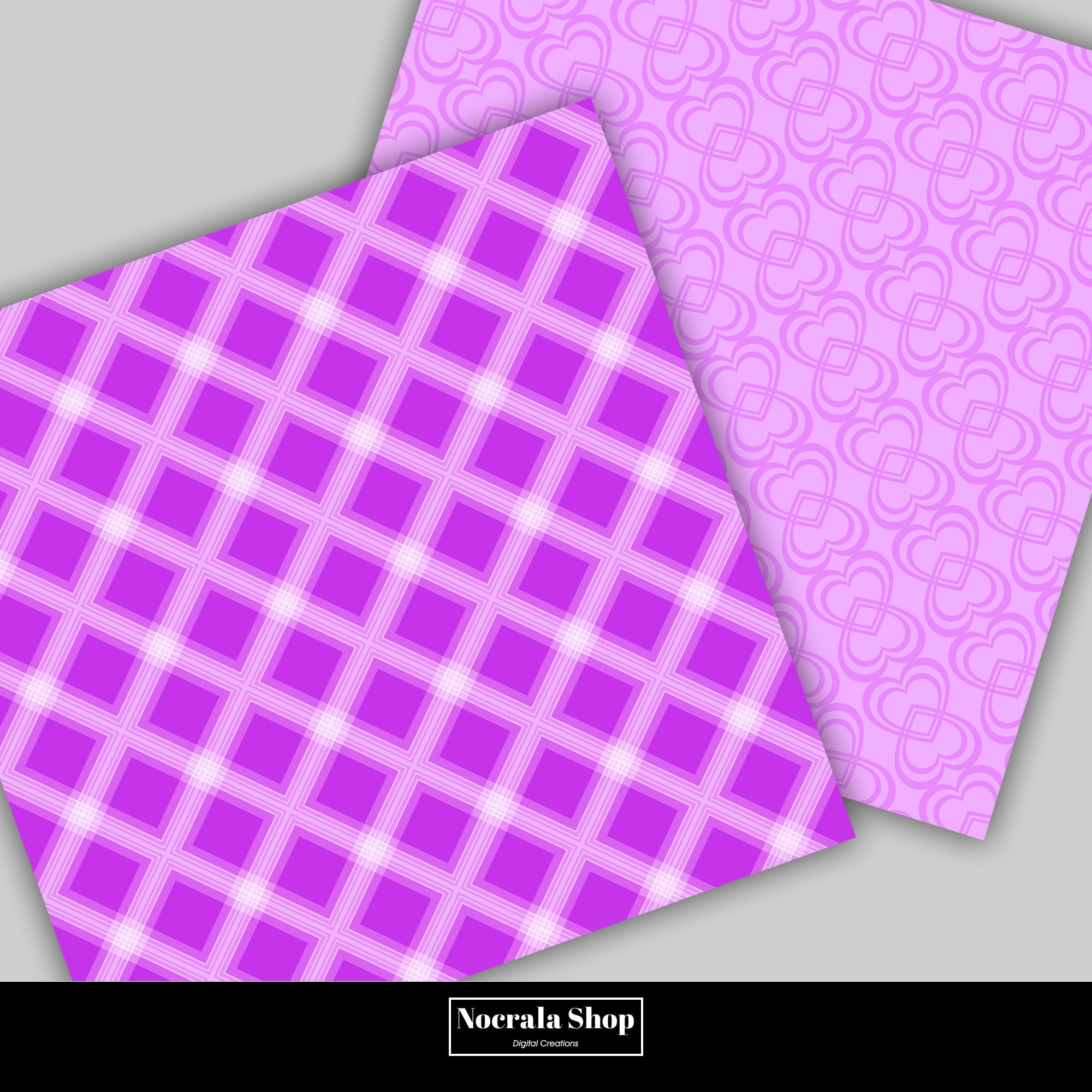 Lilac Love Digital Papers Pack, 20 Scrapbook Papers Backgrouds ...