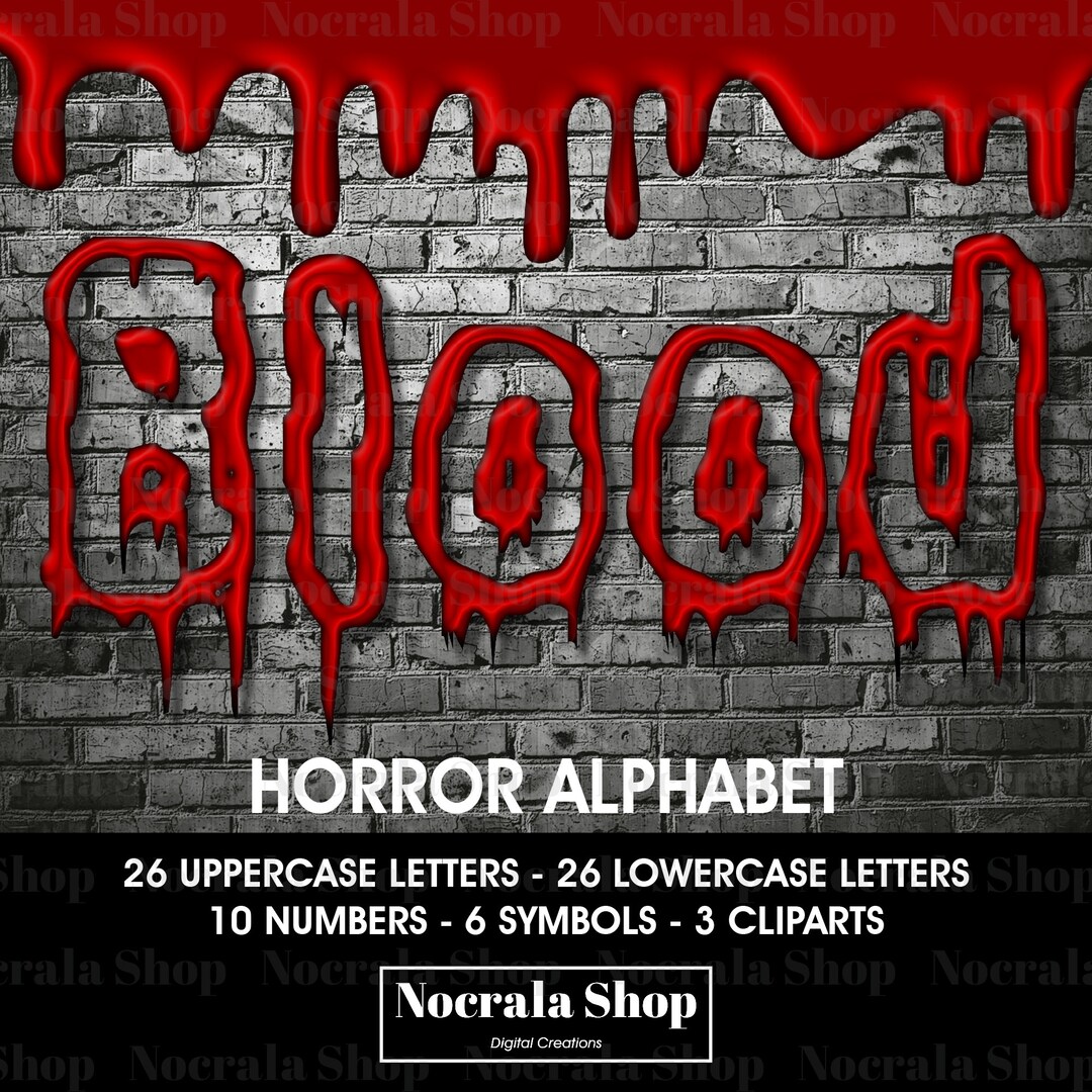 Red Blood Alphabet Clipart, Letters PNG Clipart, Horror Letter ...
