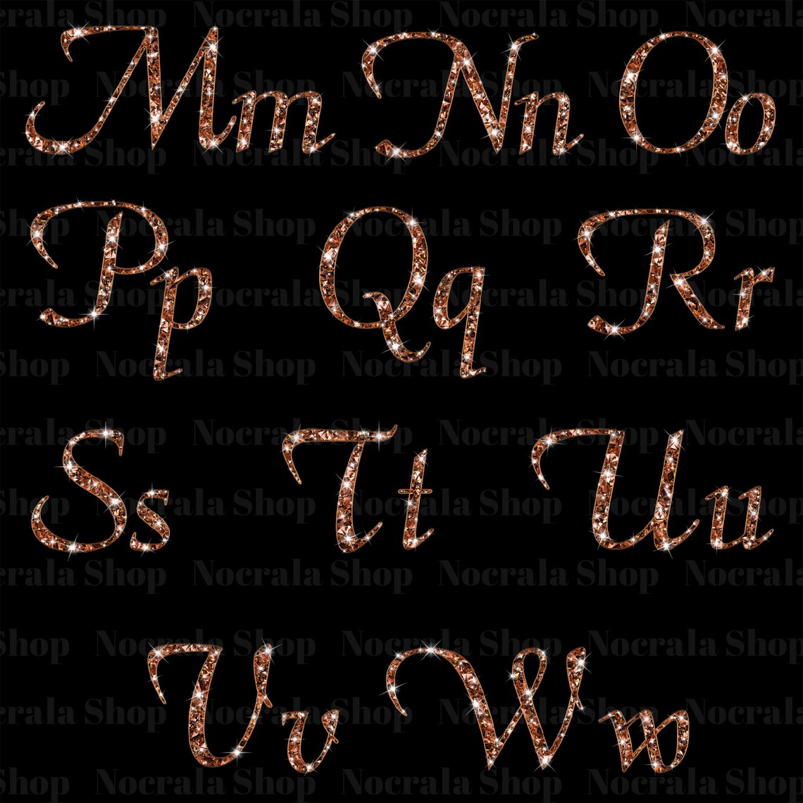 Copper Diamond Alphabet Clipart, PNG Digital Clip Art, Copper Diamond ...