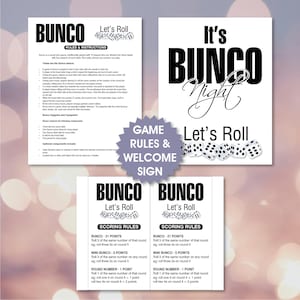 Minimalist BUNCO Bundle, Score Cards, Tally Sheets, Name Tags, Table ...