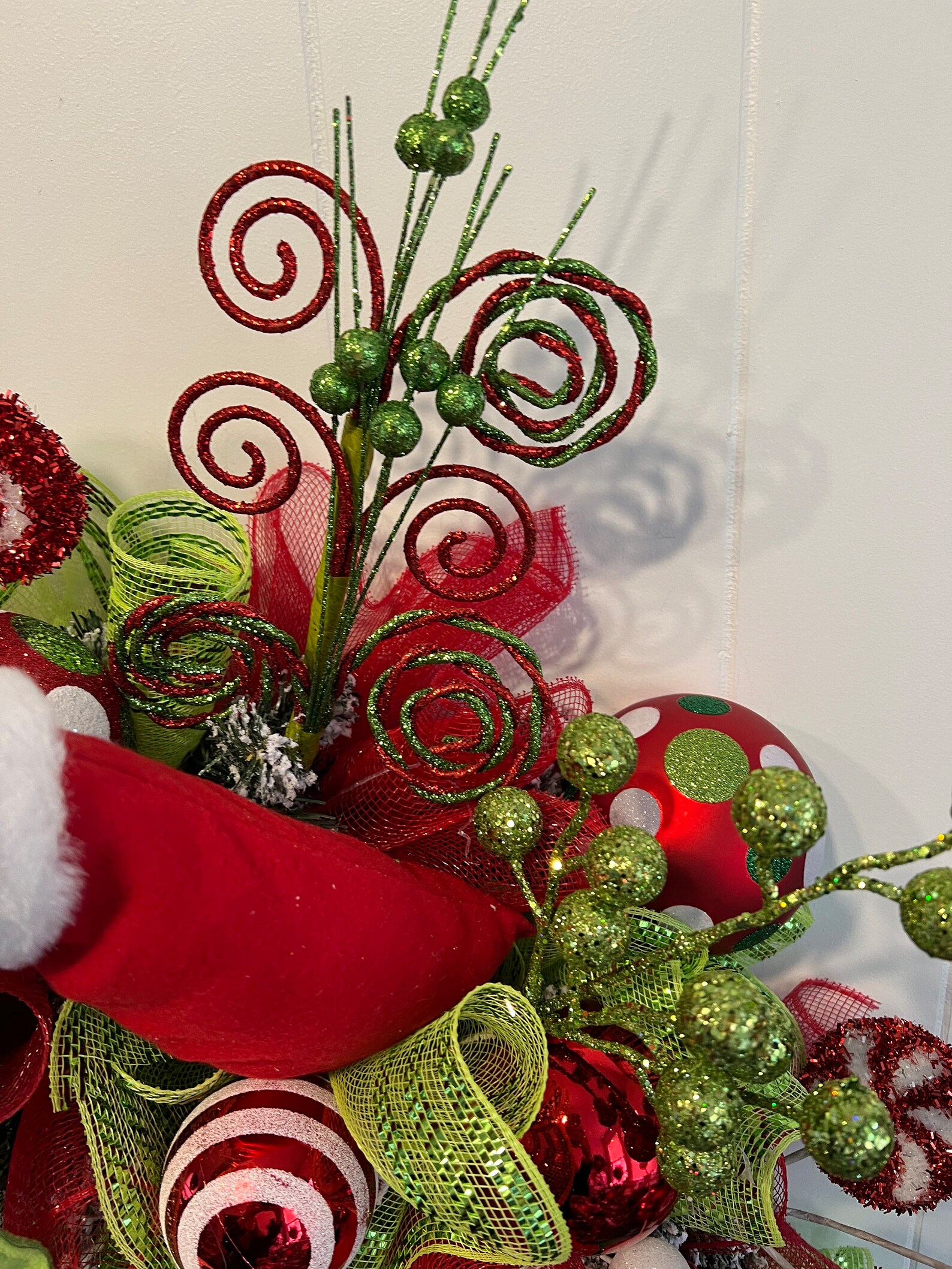 Large Designer Whimsical Christmas Wreath, Youre a Mean One Wreath - Etsy