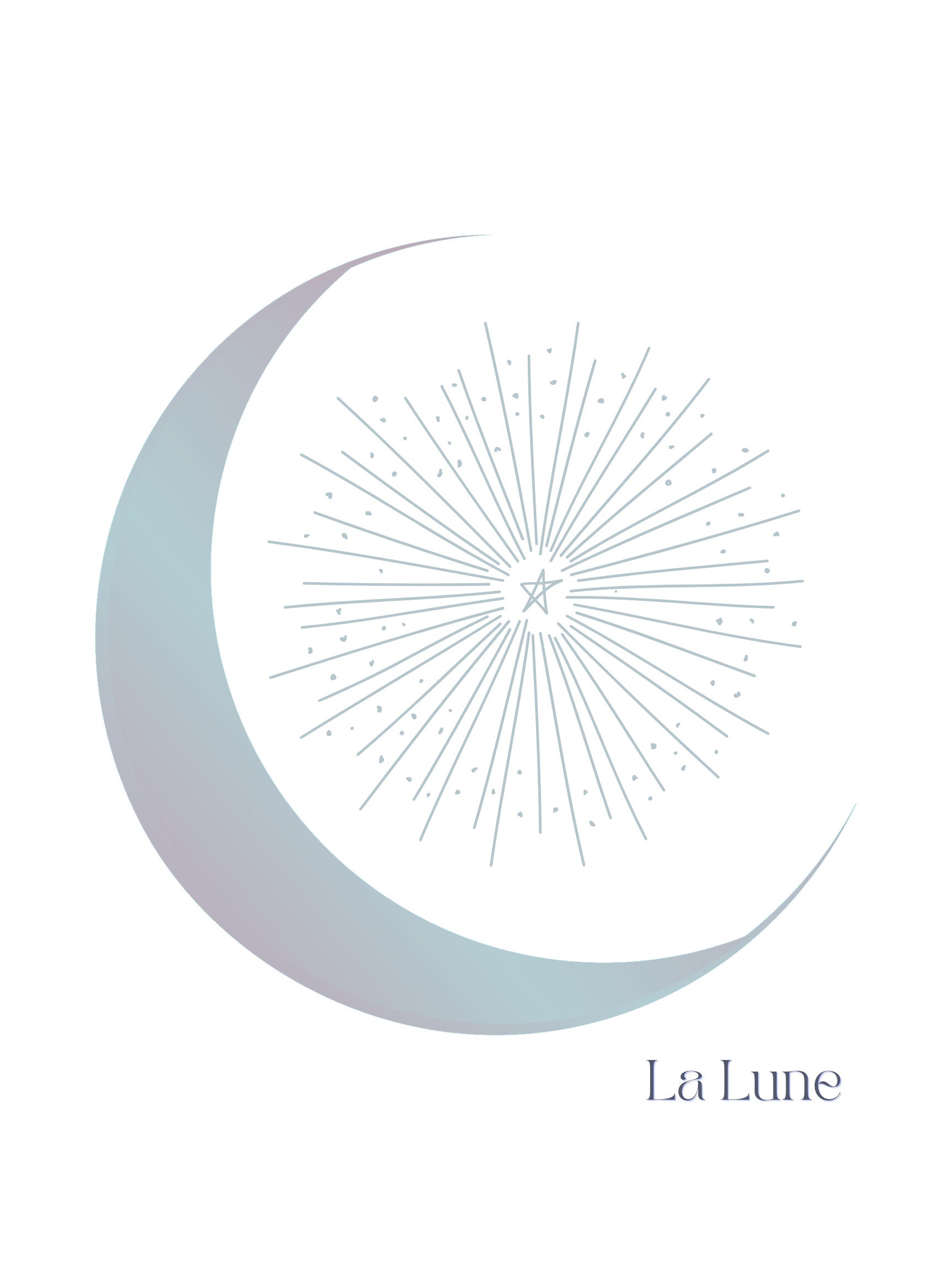 Minimalist Wall Art, La Lune Wall Art, Office Decor, Crescent Moon Art ...