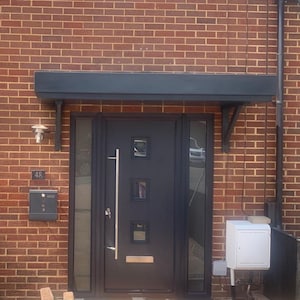 Anthracite Modern Door Canopy With Gallows Brackets. - Etsy UK