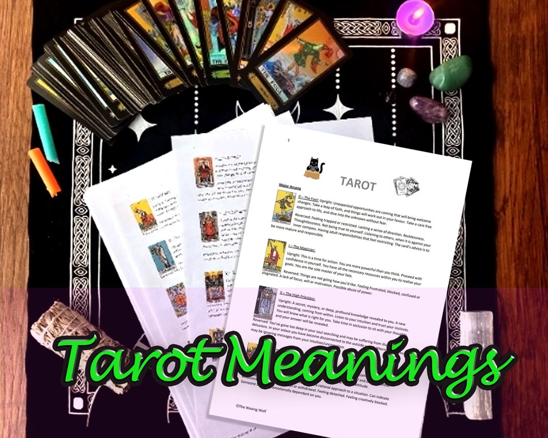 Buy Tarot Cheat Sheet Tarot Guide Book Tarot Summary Learn to Read ...