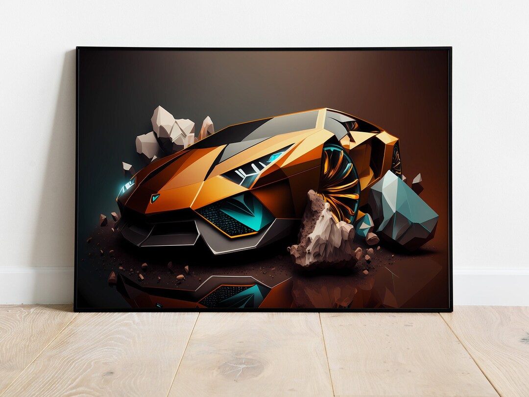 Lamborghini Rocks Gemstones Super Car Lambo Orginial Artwork - Etsy