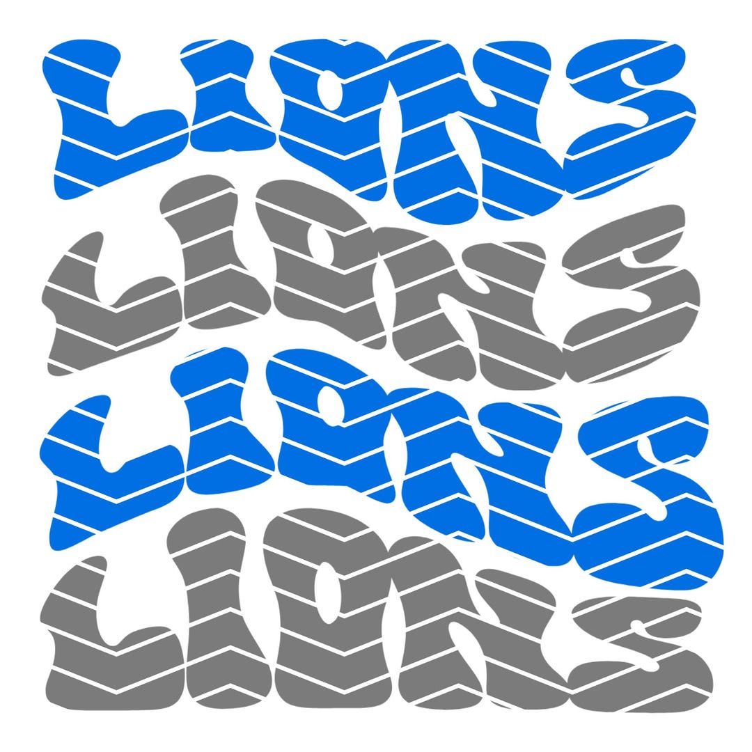 Lions Wavy Text PNG and SVG Instant Digital Download - Etsy