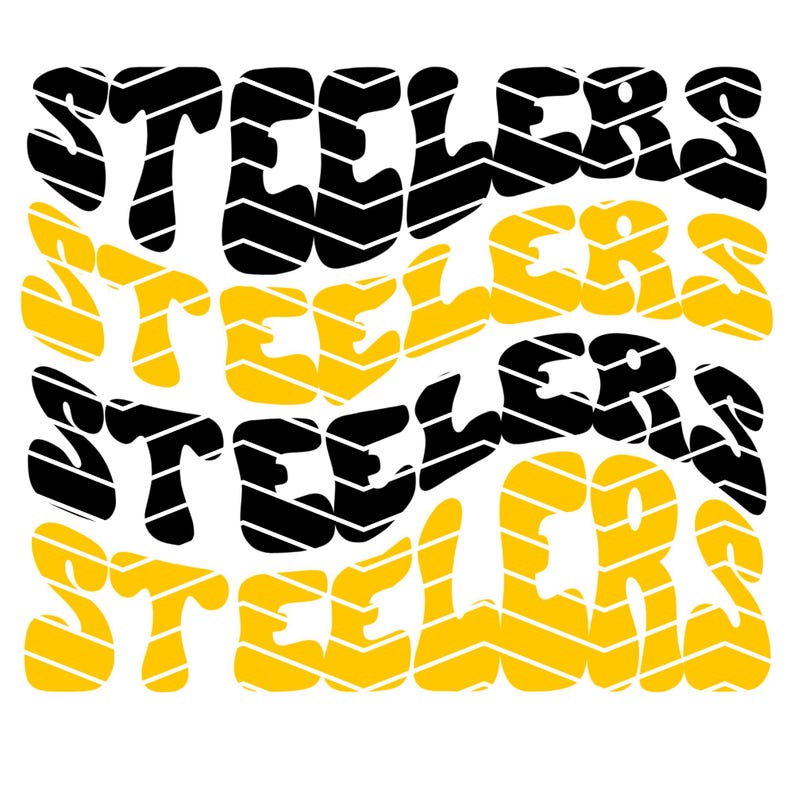 Steelers Wavy Text PNG and SVG Instant Digital Download - Etsy