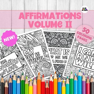 Adult Coloring Book Pages Affirmations - Etsy