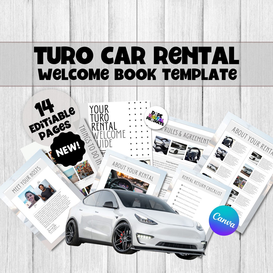 Turo Rental Welcome Book Template - Etsy