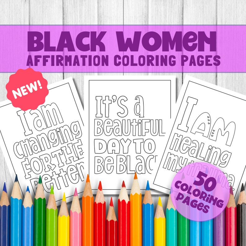 Black Girl Affirmation Coloring Book Pages - Etsy
