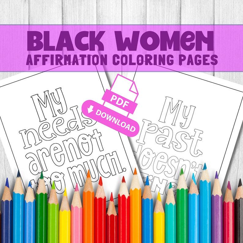 Black Girl Affirmation Coloring Book Pages - Etsy