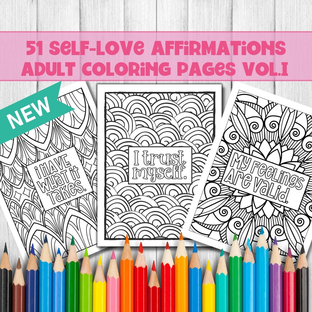 Adult Affirmation Coloring Pages - Etsy