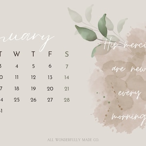 January 2023 Calendar Desktop Wallpaper - Etsy