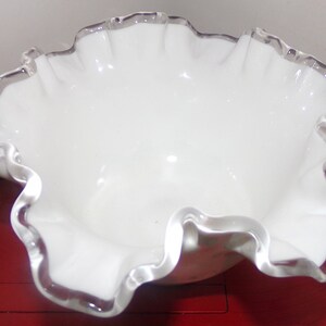 Beautiful Silver Crest FENTON Bowl - Etsy