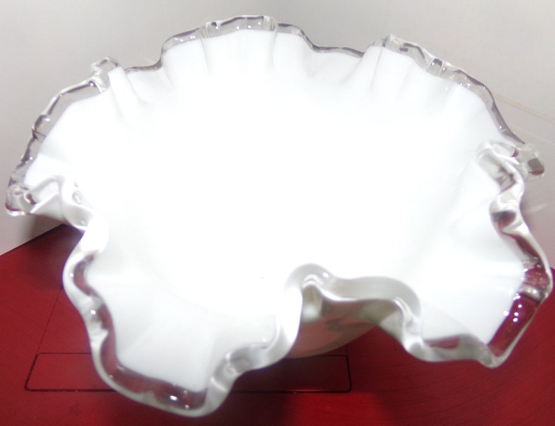 Beautiful Silver Crest FENTON Bowl - Etsy
