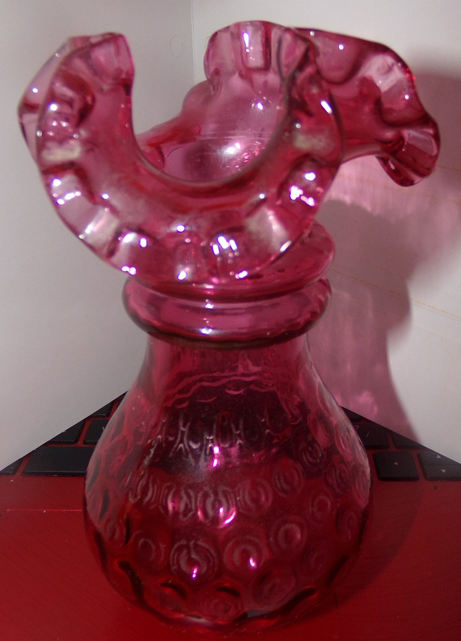 A Beautiful Pair of Vintage FENTON Cranberry Glass Vases - Etsy