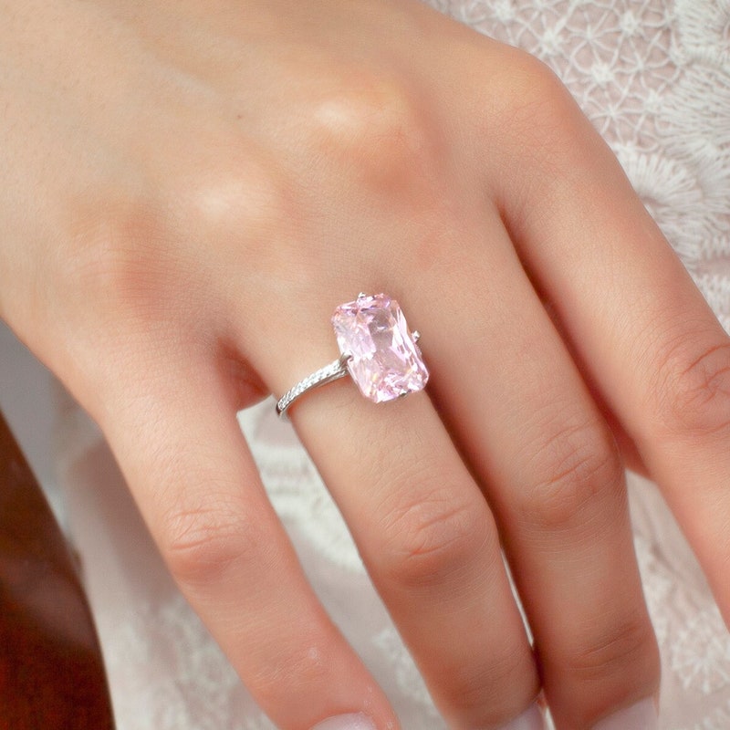 Pink Gemstone Ring - Etsy