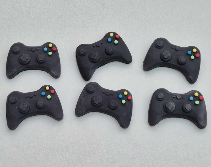 6x Edible Fondant, Sugarpaste Xbox Playstation Controllers Cupcake ...