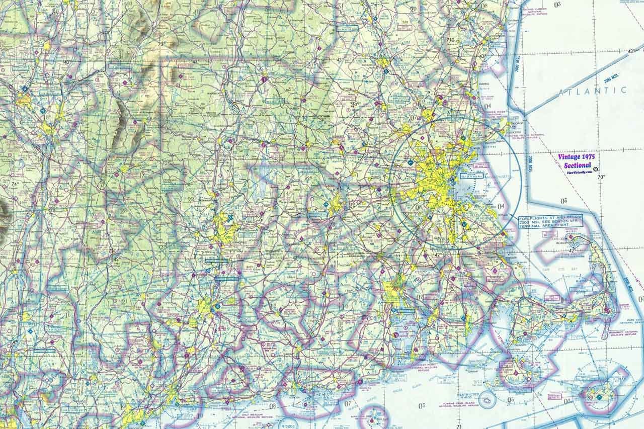 Vintage 1975 New York Pilot Aviation Sectional Chart, Fathers Day Gift ...
