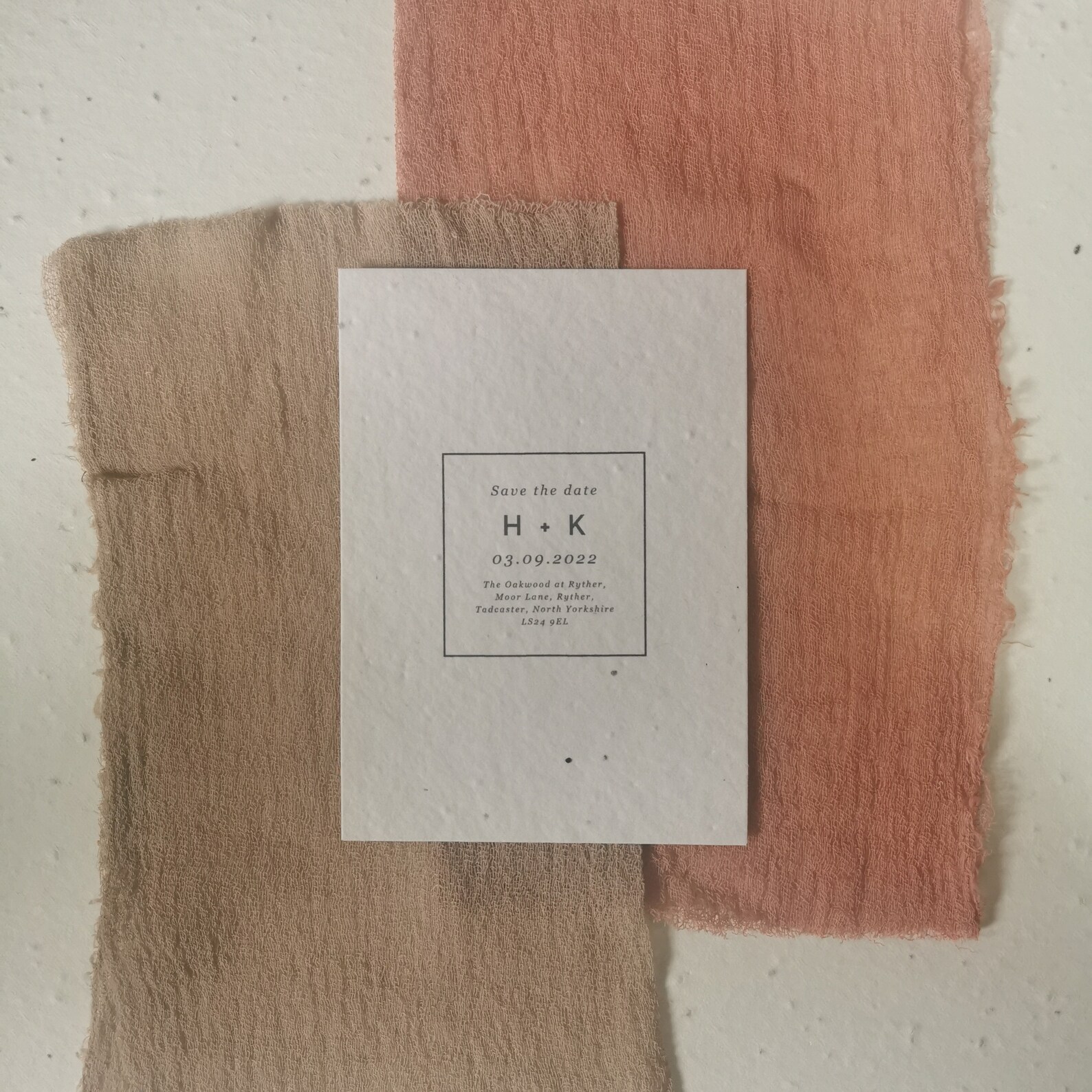 PLANTABLE SEEDED Paper Save the Date Invitation Card, Sustainable ...