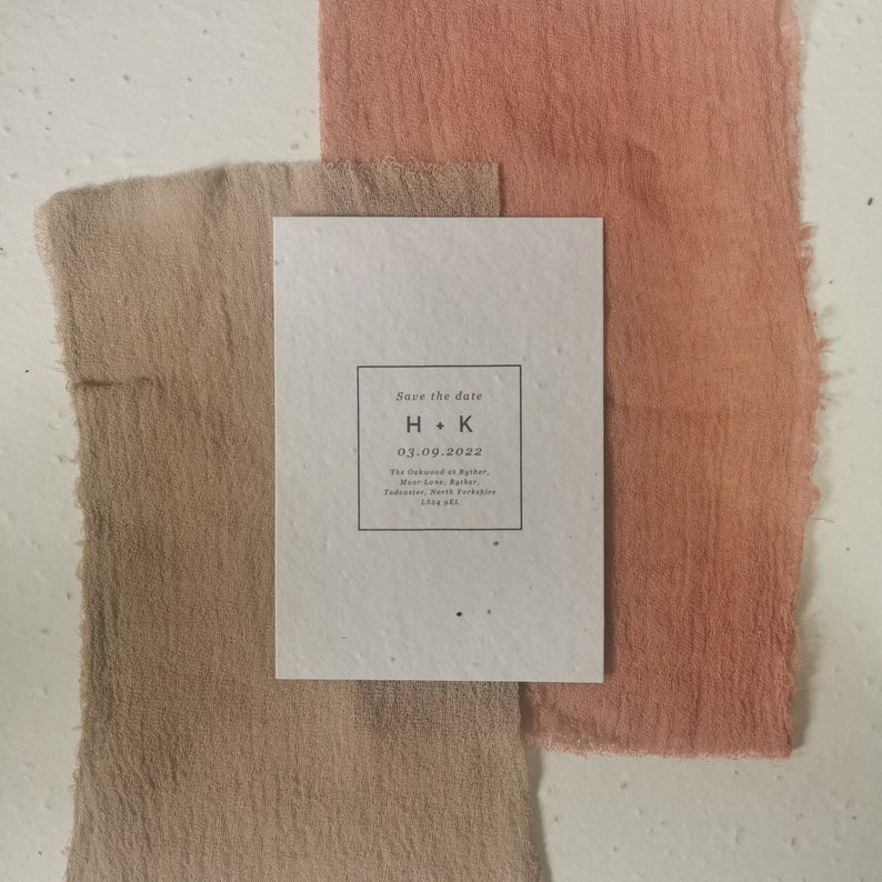 PLANTABLE SEEDED Paper Save the Date Invitation Card, Sustainable ...