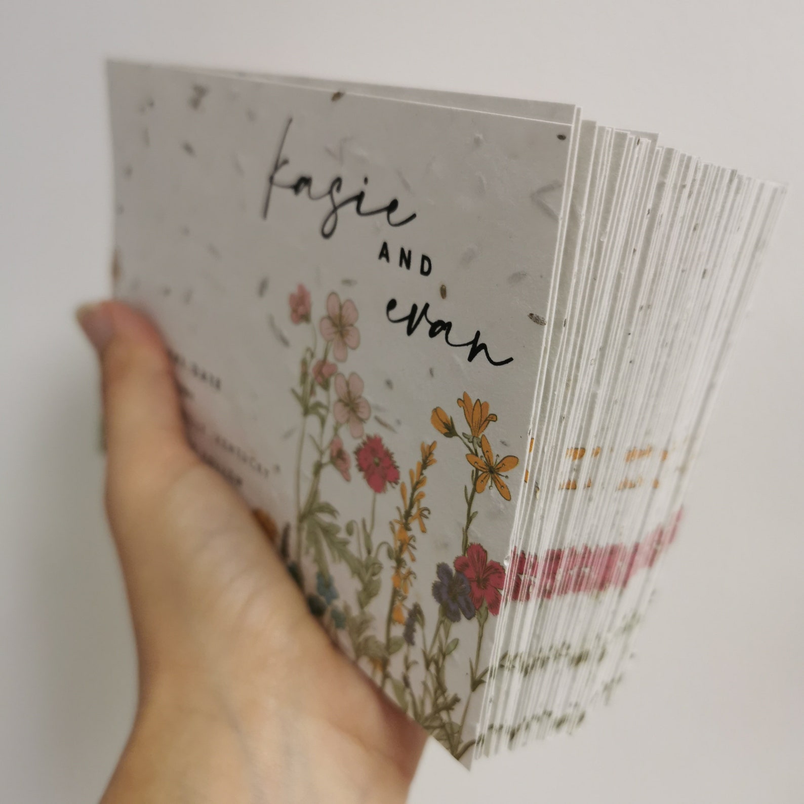 PLANTABLE SEEDED Paper Save the Date Invitation Card, Sustainable ...