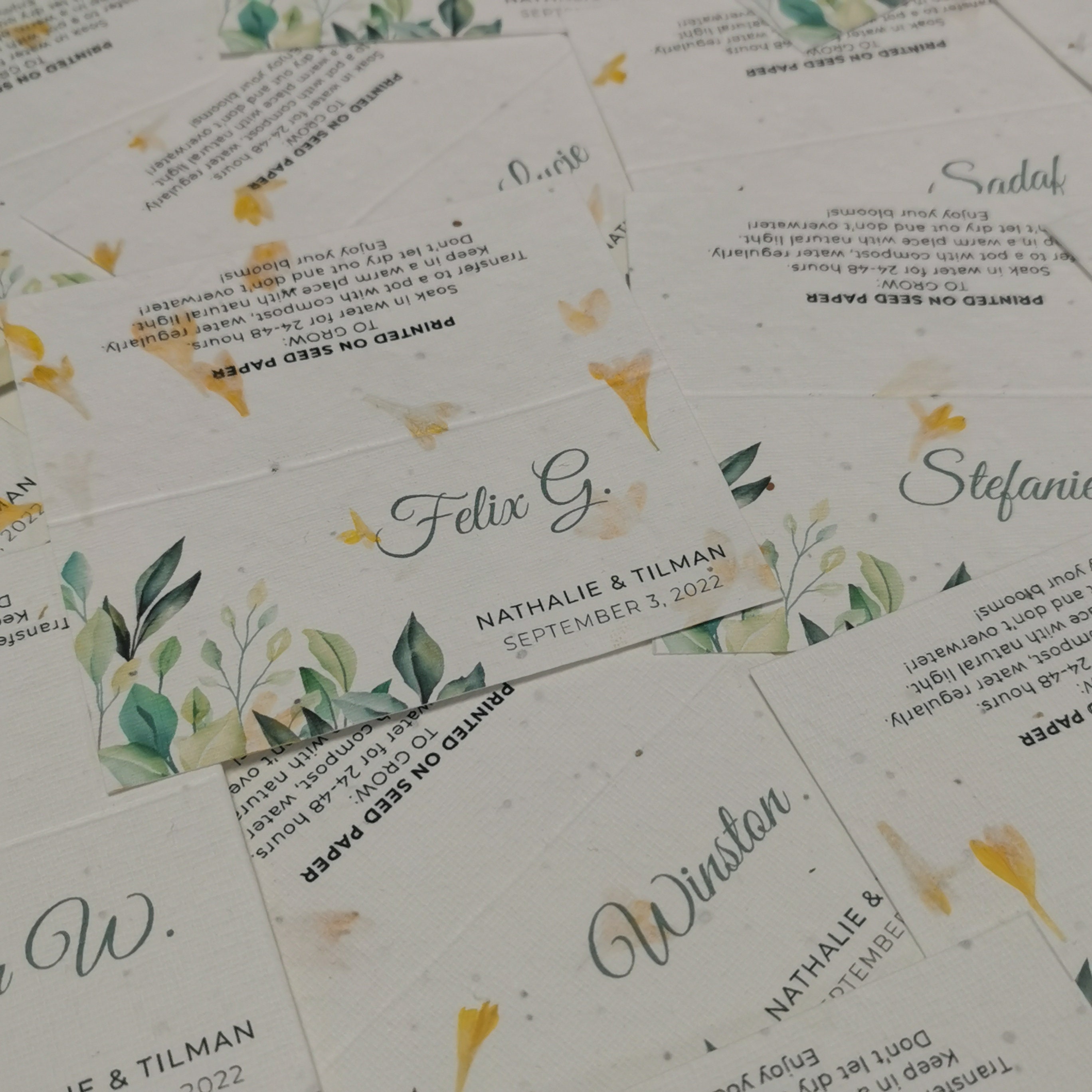 PLANTABLE SEEDED Paper-biodegradable, Plantable Seed Paper Wedding ...