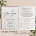 WEDDING SEED CARD, Plantable Seed Cards, Wedding Stationery, Invitation ...