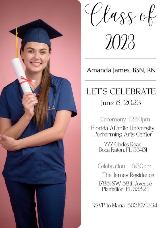 Nursing Graduation Announcement Templates