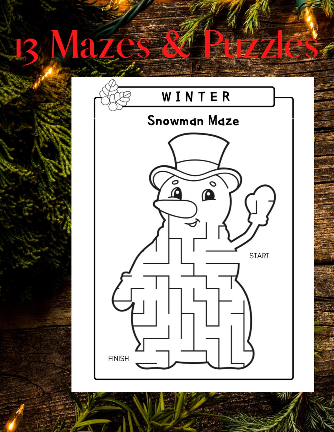 Holiday & Winter Puzzles and Mazes - Etsy