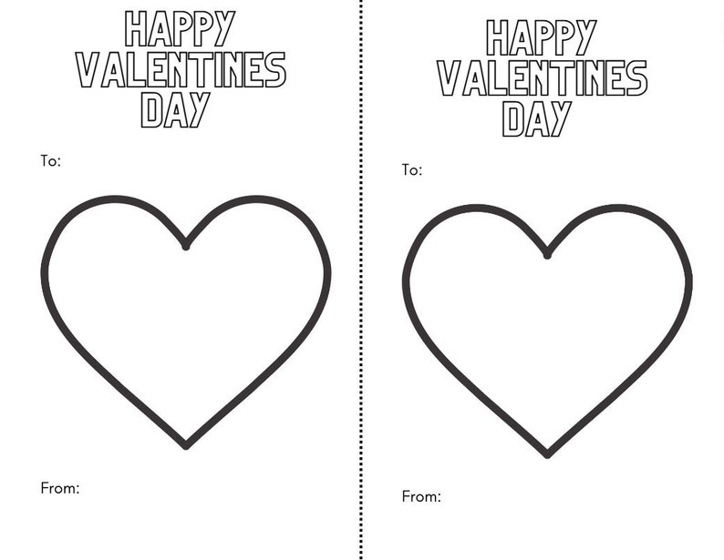 Valentines Day Coloring Cards, Printable Valentines Day Cards - Etsy