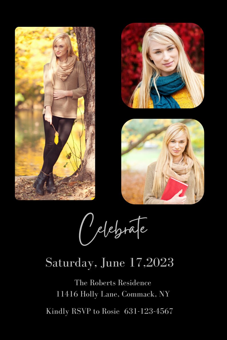 Editable Graduation Invitation With Photo, Personalized Graduation ...