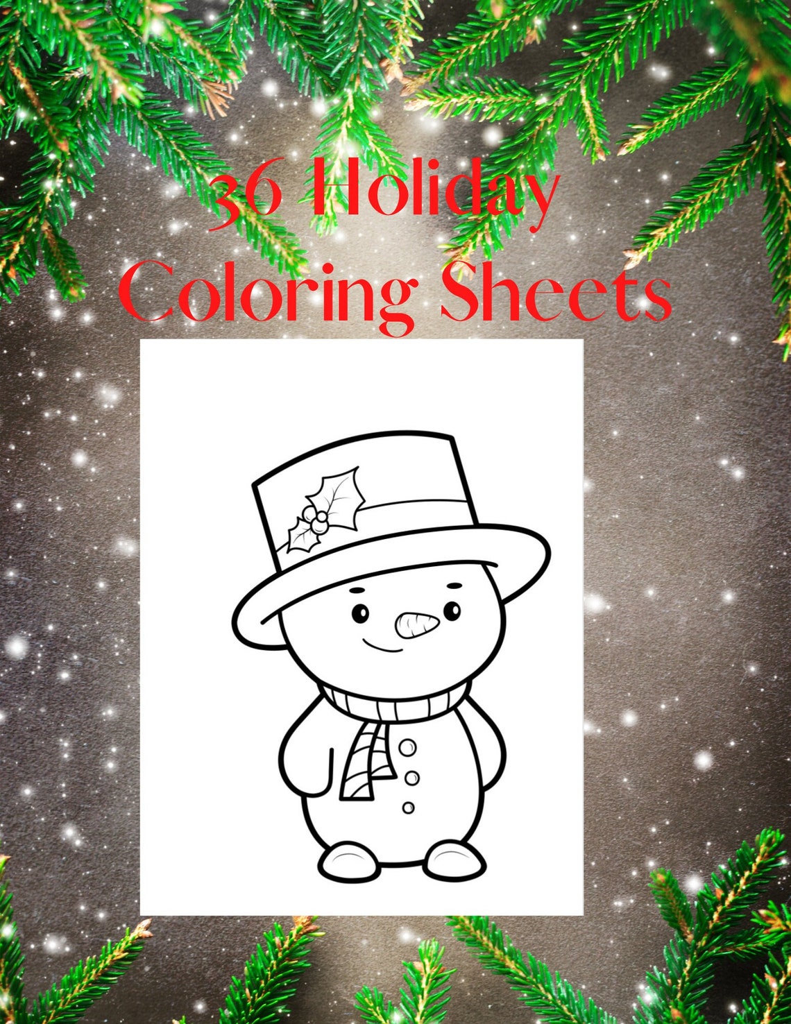 Winter Coloring Pages With Holiday Inclusion - Etsy