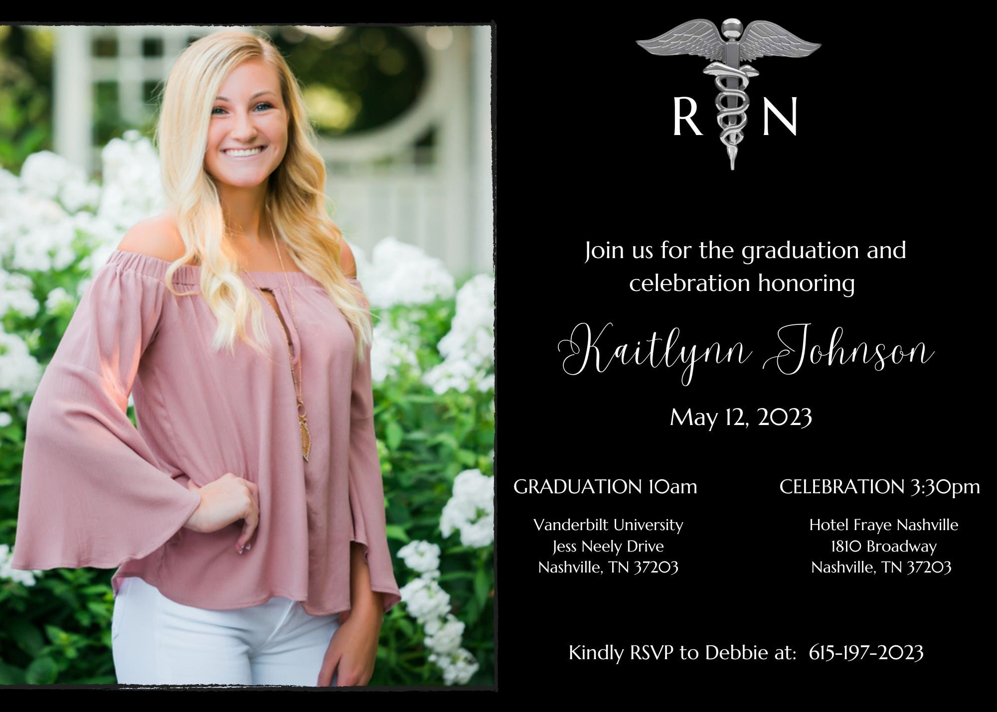 Nurse Graduation Invitation, Digital Invitation Template, Printable RN ...