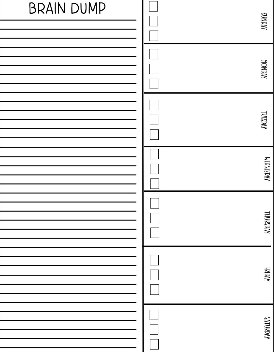 Brain Dump Bundle Printable: ADHD Planner & Thought Tracker - Etsy