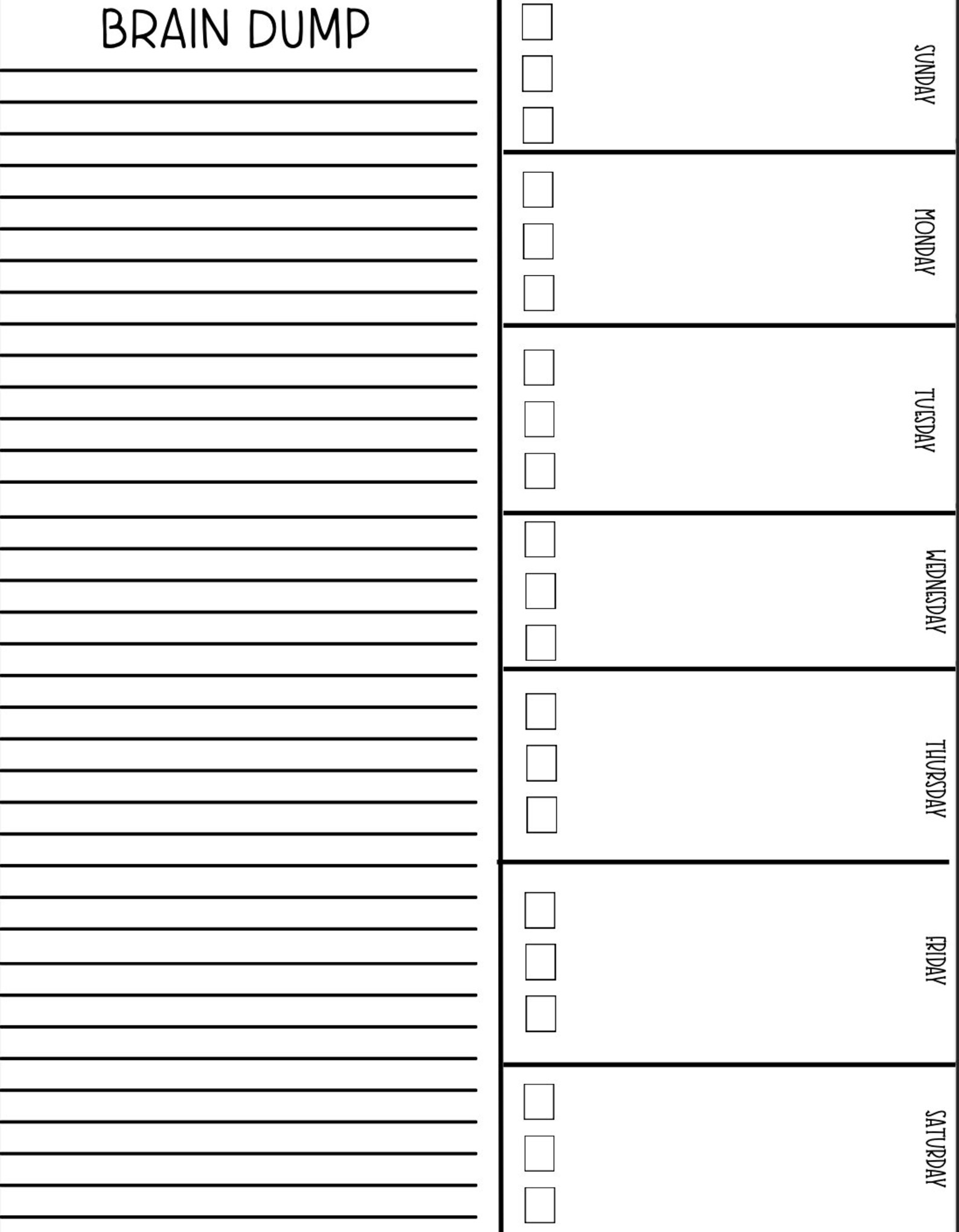 Brain Dump Bundle Printable: ADHD Planner & Thought Tracker - Etsy
