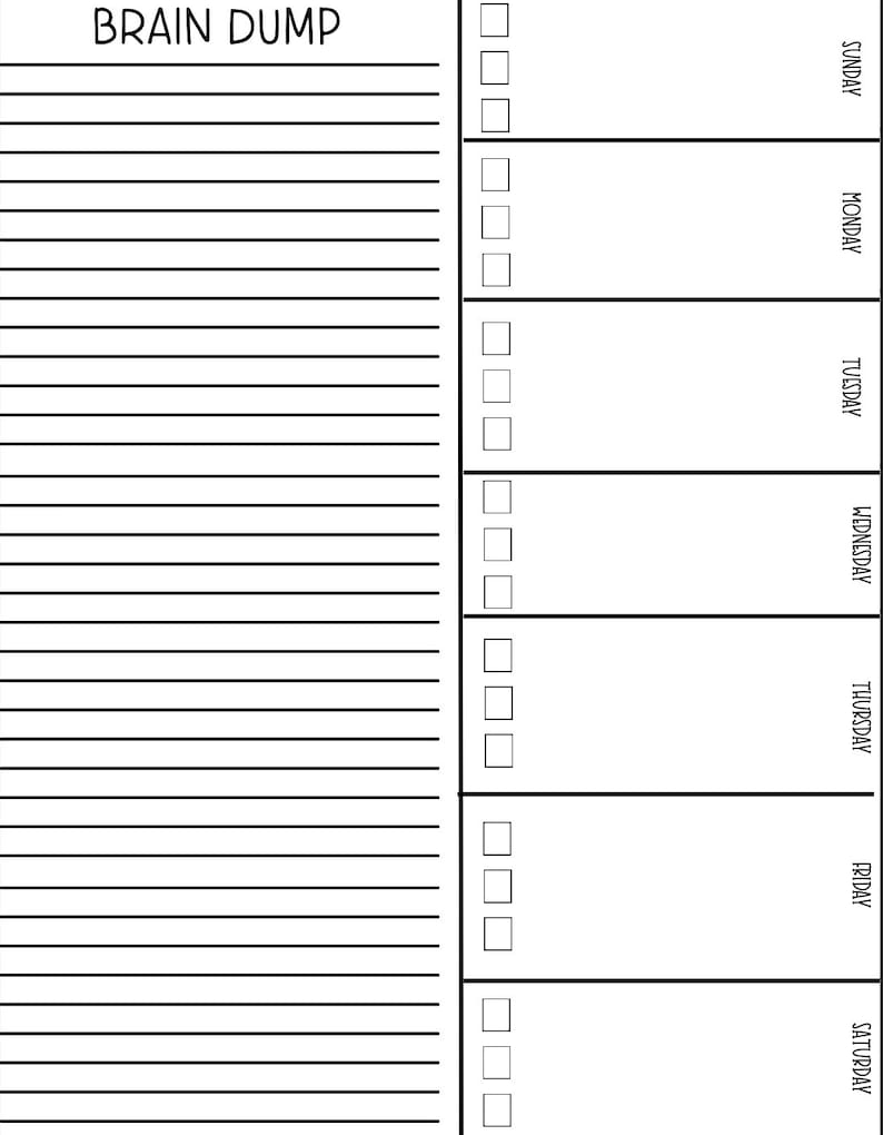 Brain Dump Bundle Printable: ADHD Planner & Thought Tracker - Etsy