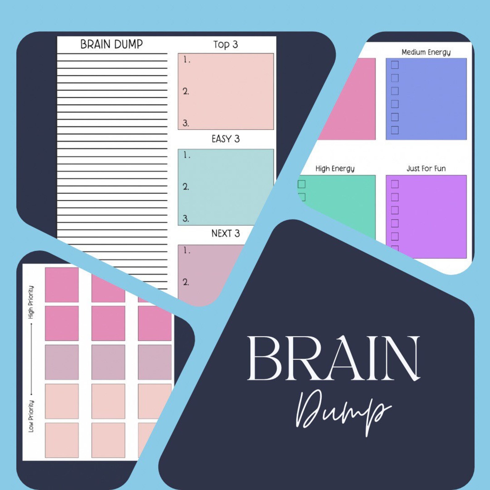Brain Dump Bundle Printable: ADHD Planner & Thought Tracker - Etsy