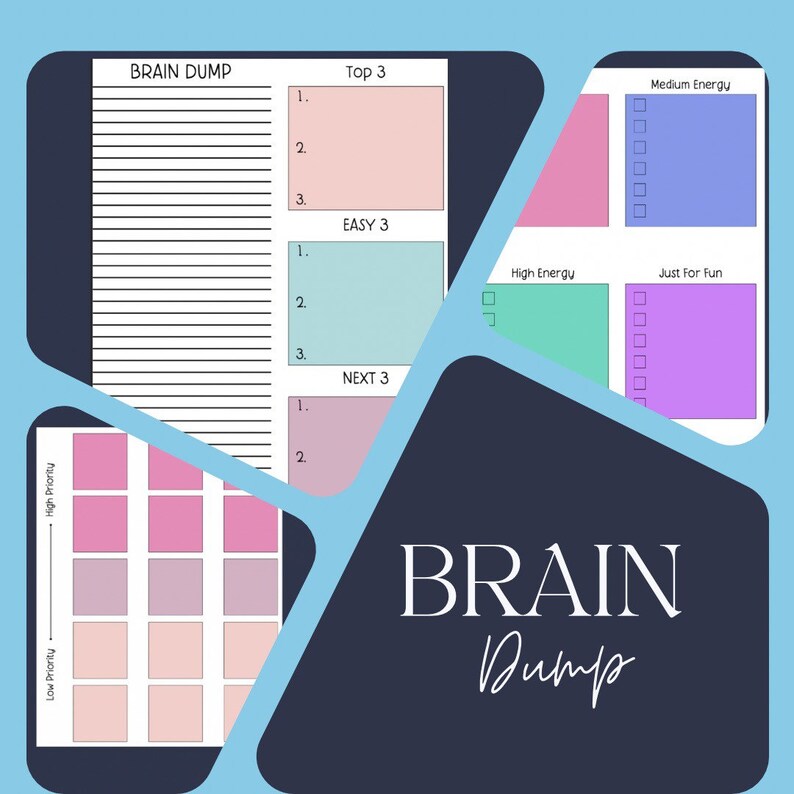 Brain Dump Bundle Printable: ADHD Planner & Thought Tracker - Etsy