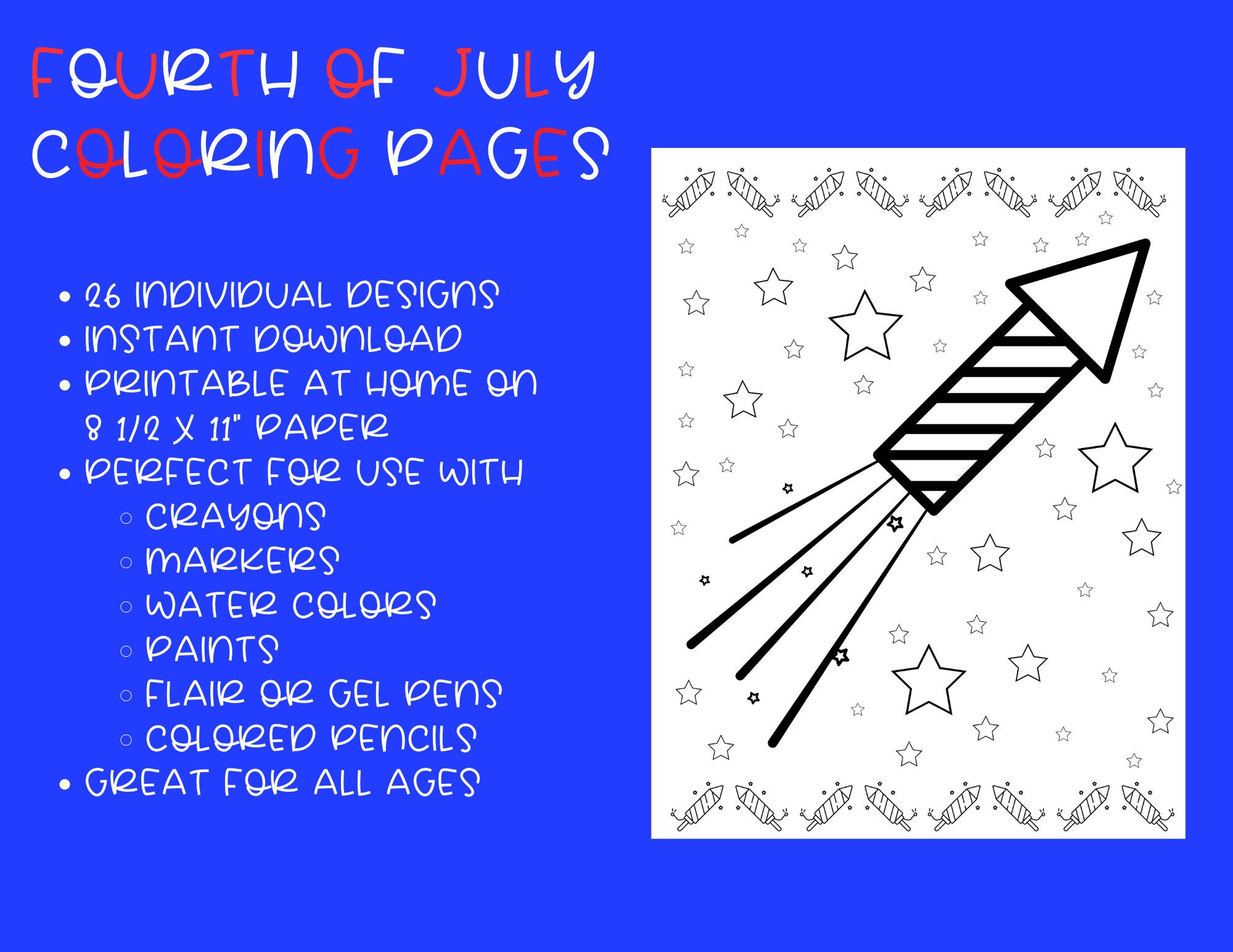 Fourth of July Coloring Pages I 26 Printable Fourth of July Coloring ...