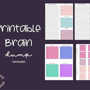 Brain Dump Bundle Printable: ADHD Planner & Thought Tracker - Etsy