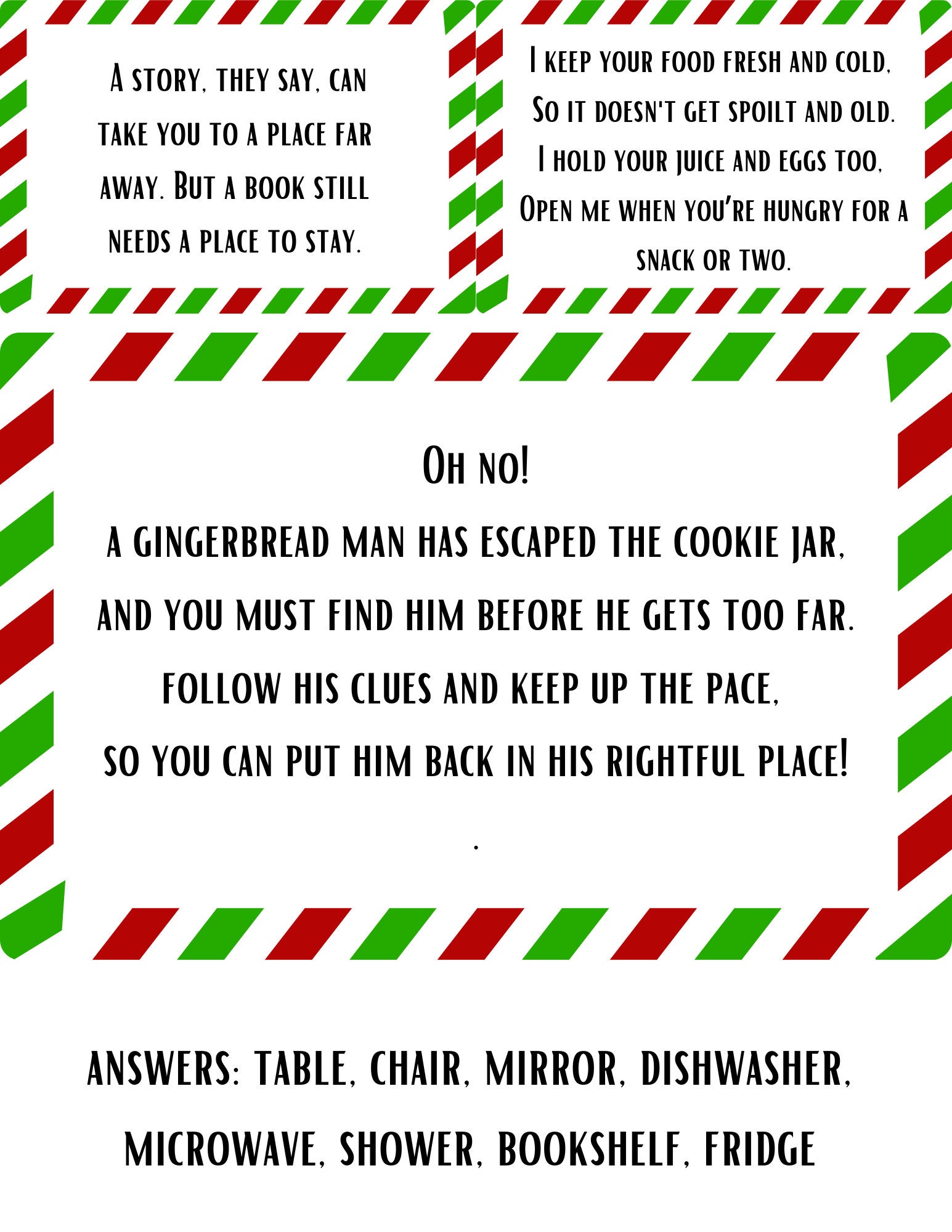 Gingerbread Man Scavenger Hunt - Digital Download - Etsy
