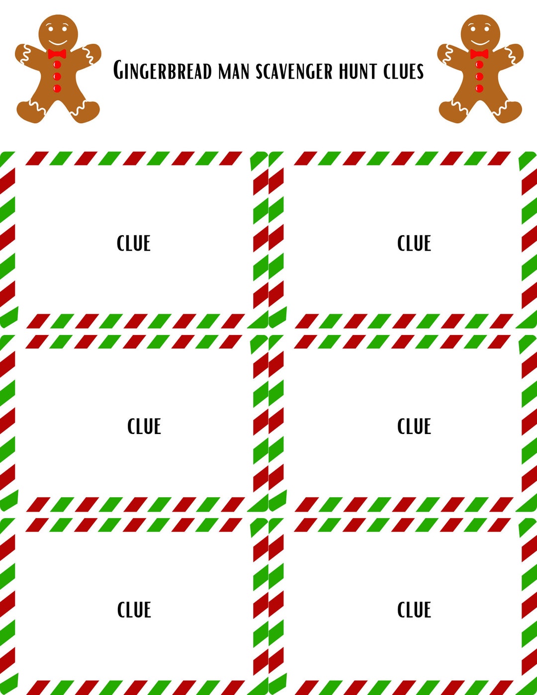 Gingerbread Man Scavenger Hunt Digital Download - Etsy