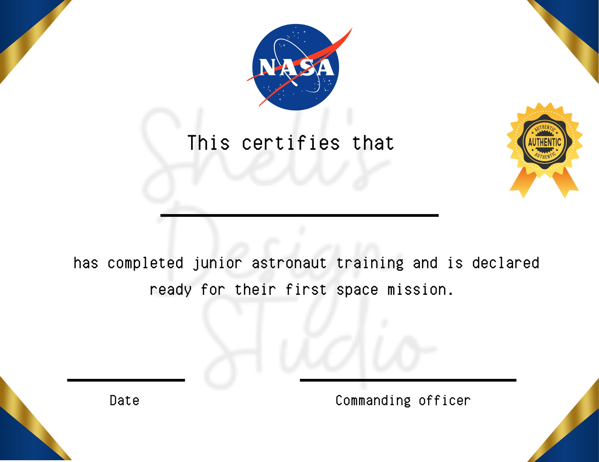 Astronaut Certificate
